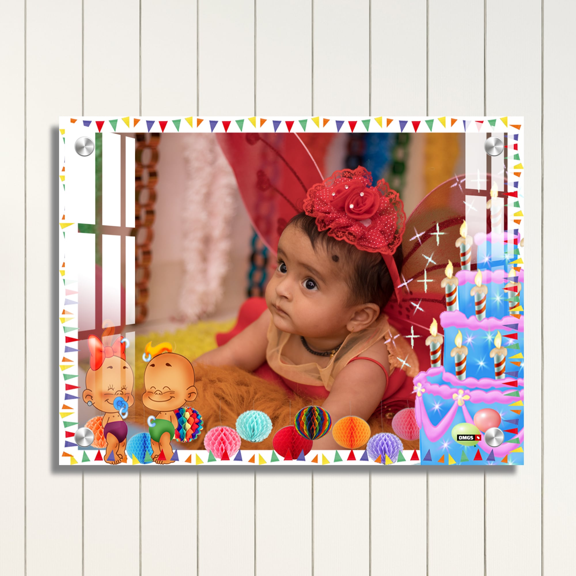 Happy Birthday Acrylic Photo Frame Cake – OMGs