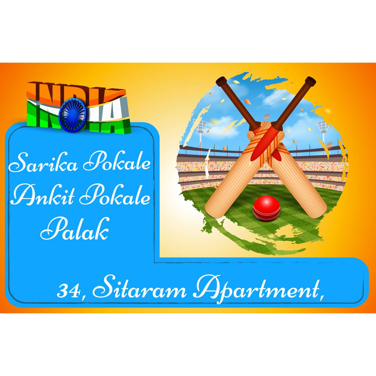 Cricket Match Acrylic Designer Name Plate – OMGs