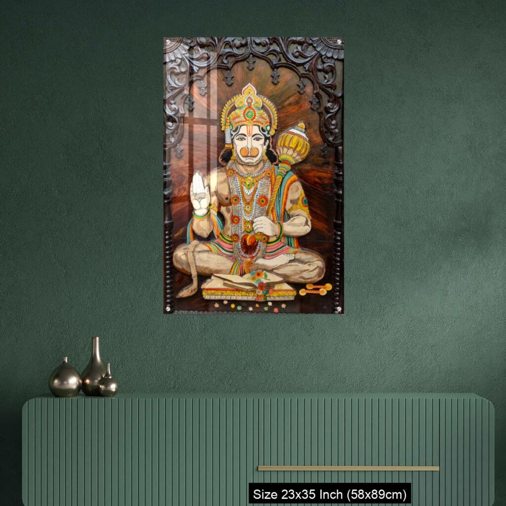 OMGs Acrylic Wall Decor – Handmade painting of lord hanuman – OMGs